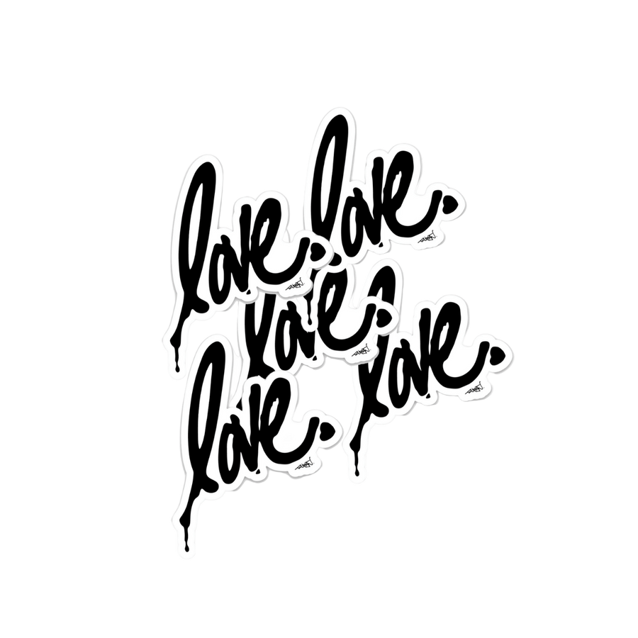Black Signature Love Sticker Pack | Ruben Rojas Shop